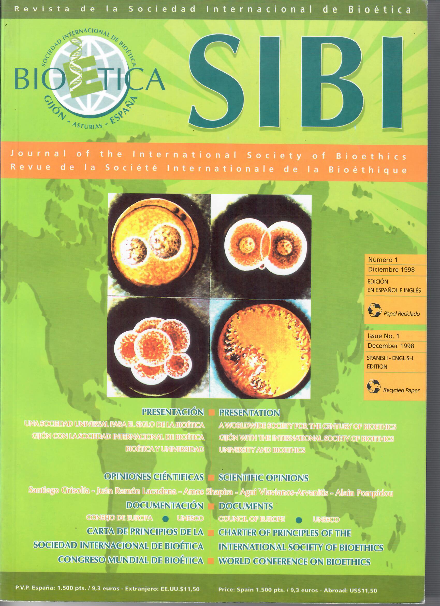 REVISTA – SOCIEDAD INTERNACIONAL DE BIOÉTICA